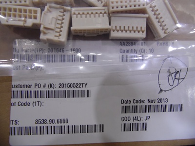 5016461600 501646-1600 莫仕/molex 16P连接器外壳 护套 原装