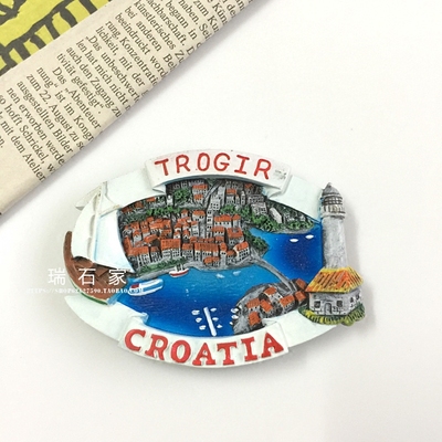 克罗地亚订单特罗吉尔树脂冰箱贴Croatia欧洲旅行纪念品文艺复兴