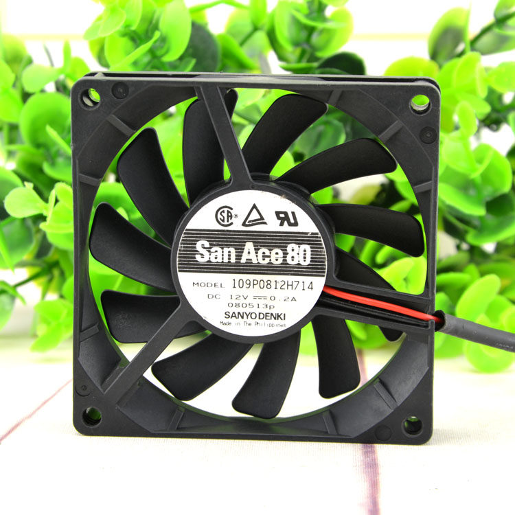 三洋 8015 8cm 8厘米cpu 12V 0.2A 109P0812H714双滚珠静音风扇_虎窝淘