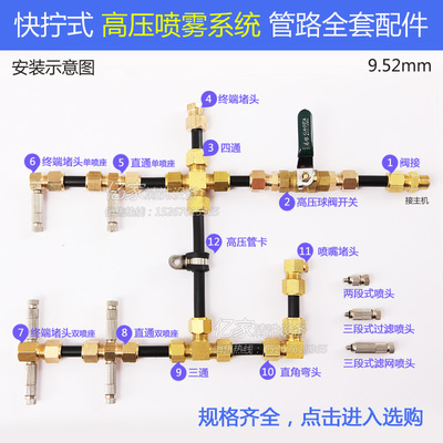 高压喷雾快拧9.52管道配件