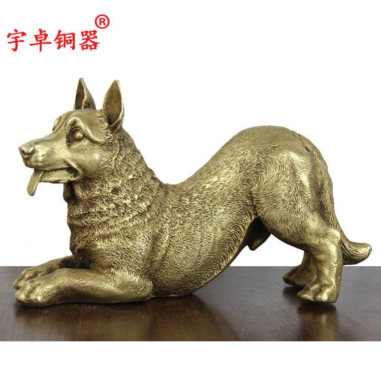 宇卓铜器趴着狗铜狼狗工艺品摆件纯铜狗黄铜狗_虎窝淘