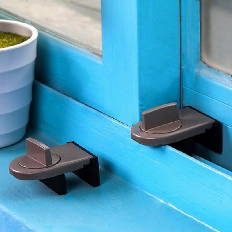 Buy Amoy-Lok Anti-push window lock adjustable safety lock push window ...