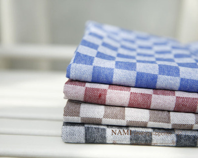 柔软斜纹方格布料