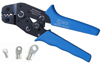 0.5-6m㎡铜鼻子棘轮式裸端子压线钳冷压接线端子钳DY-011001-02