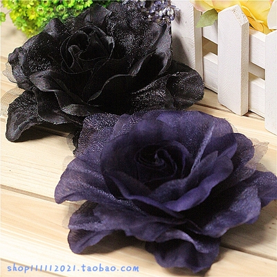 黑色服装装饰头饰仿真假花花朵