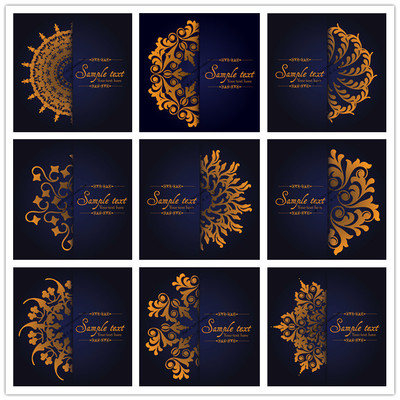 A1324矢量复古欧式花纹纹样图案背景底纹卡片模板 AI设计素材