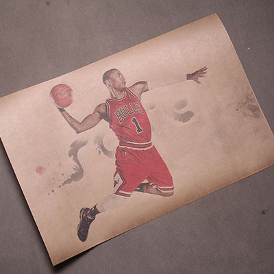 NBA海报德里克罗斯 Derrick Rose全明星阵容海报芝加哥公牛队挂图