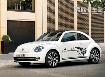 适用大众新甲壳虫创意贴纸 POLO汽车装饰 高尔夫6 7可爱车贴拉花