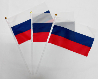 8号俄罗斯国旗 手摇旗 外国旗 世界各国国旗 14*21cm