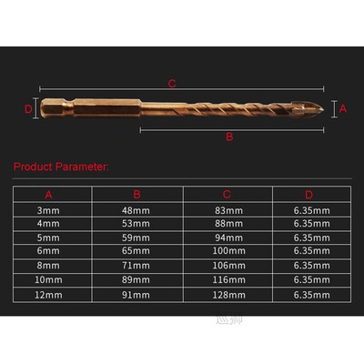 Lengthen Cross Hex Tile Bits Glass Ceramic Concrete Hole Ope