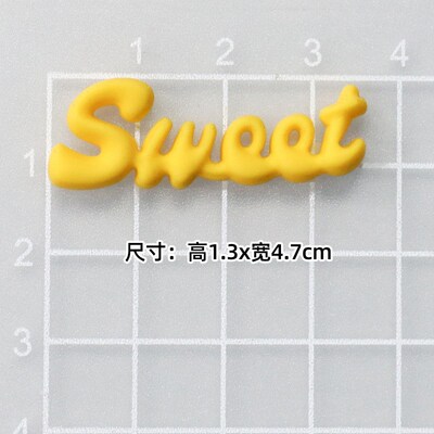 彩色sweet英文字母牌搭配洞w洞拖鞋扣软胶配件DIY奶油胶配饰水杯