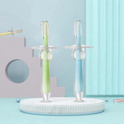 1PC Baby Training Silicone 3D Milk Toothbrush With Standing