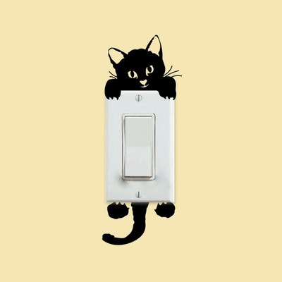 Hot sale Cute Cat Switch Decorative Creative Wall Stickers