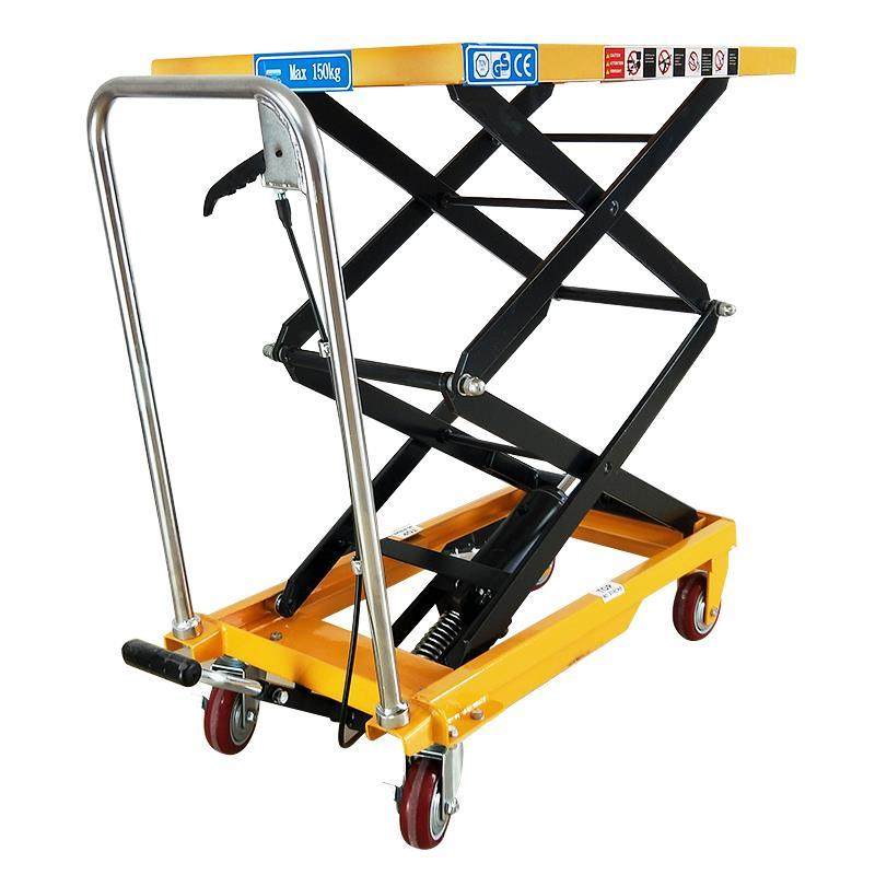 新款可移动式平台液压升降机升降台手动液压平台车小型固定装卸车_虎窝淘