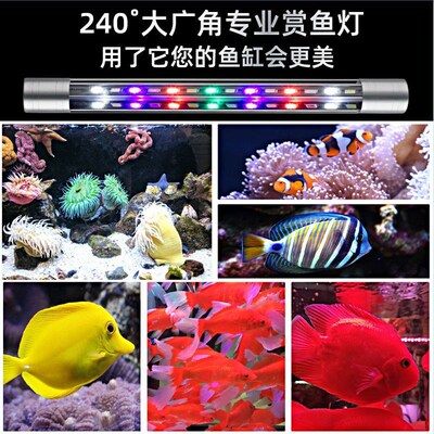 鱼缸灯全光谱lied防水三色潜水灯水族箱三基色广角一件独立站