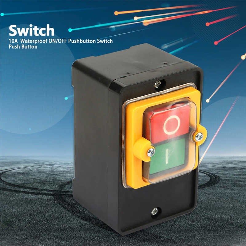 Waterproof button switch AC220V/380V 10A ON/OFF Pushbutton S_虎窝淘