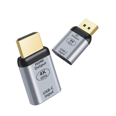 USB Type C Female to HDMI DP Male Adapter 4K 60Hz USB C 3.1