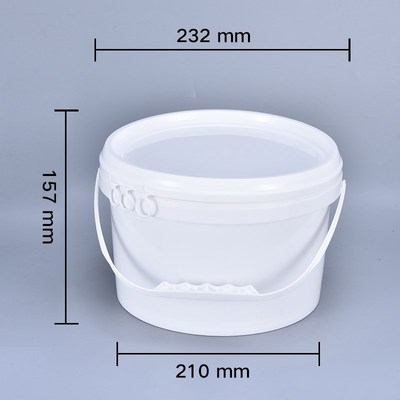 Food Grade 5 liter plastic bucket with handle and Lid Durabl