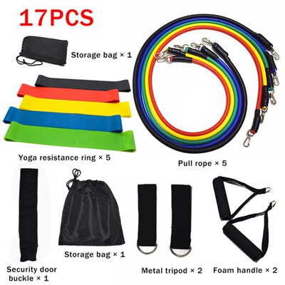 速发17pcs Yoga Elastic Rubber Band Fitness Resistance Bands