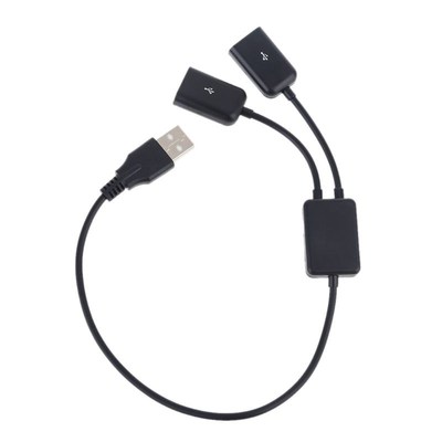 USB OTG Hub Cable USB 2.0 Male to Double Female Plug Adapte