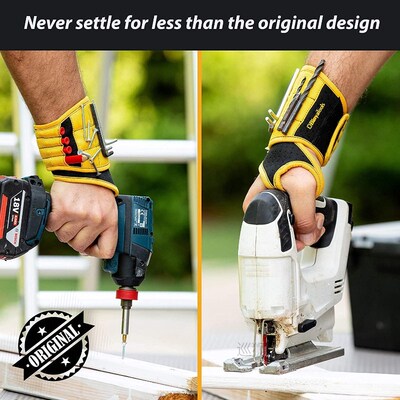 Magnetic Wristband with Strong Magnets Holds Nails, Drill Bi