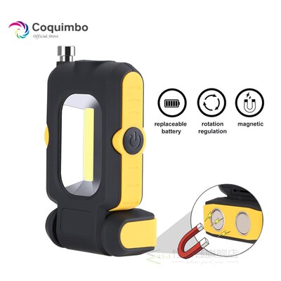 Strong Magnet COB LED Flashlight 3 Modes Battery Operated Wo