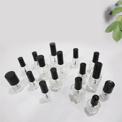 5/10/15ml Empty Nail Polish Glass Bottle Clear Portable UV