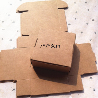 现货50pccs/lot 7*7*3cm Ecofriendly kraft gift packing paper