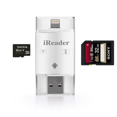 3in1 iFlash Drive USB Micro SD SDHC TF OTG Card Reader Writ