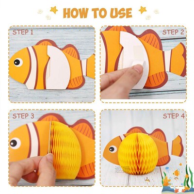 8psc/set Mermaid Ocean Animals DIY Honeycomb Ball Little Mer