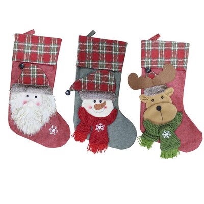 Christmas Stocking Gift Bag Xmas Tree Hanging Ornament Decor