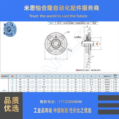 上隆标准/ 带座轴承 BRTJ  BRTK12/15/17/20/25/30/35/40/45/50