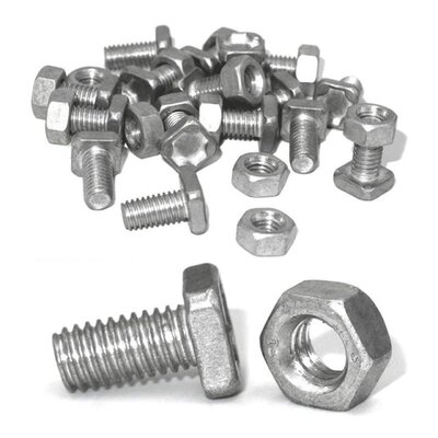 现货100 PCS Nutsk and Bolts Set Square Head Bolts Hex Nuts R
