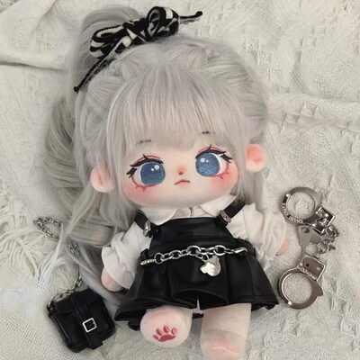大乔小乔姐妹棉花娃娃炸毛绒公仔女孩20cm裸O娃衣服可爱玩偶具礼