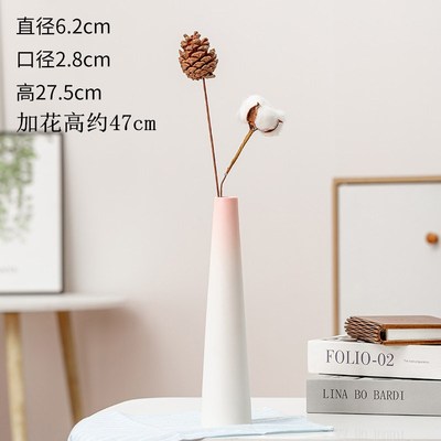 中式禅意花瓶g感黑色摆件桌面办公室干花花束客厅摆设一枝花高秀