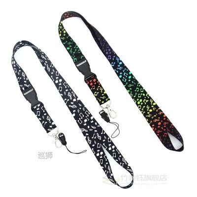 Kawaii Music Note Print Lanyard For keys Phone Neck Straps H