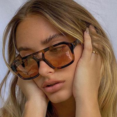 热销Vintage Square Sunglasses Woman Fashion Retro Sun Glasse