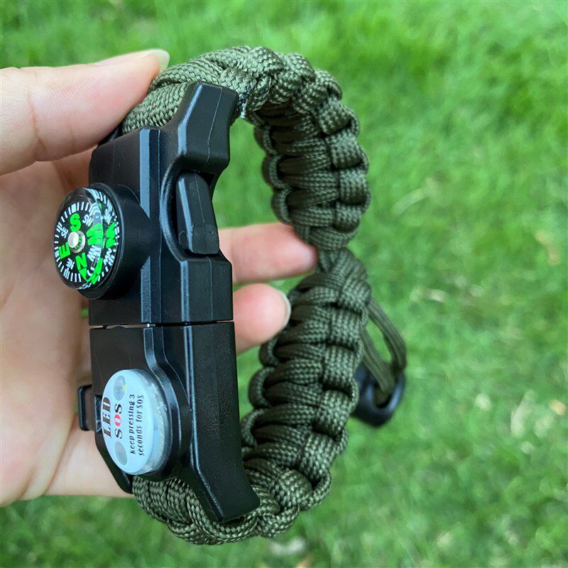 2PC Outdoor Survival paracord bracelet led multi-function br_虎窝淘