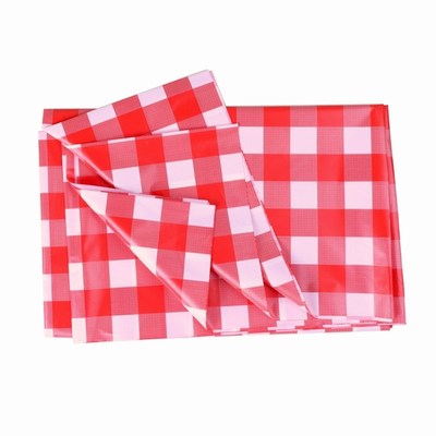 Plastic Tablecloth Disposable Dinnerware Checkered Table Cov