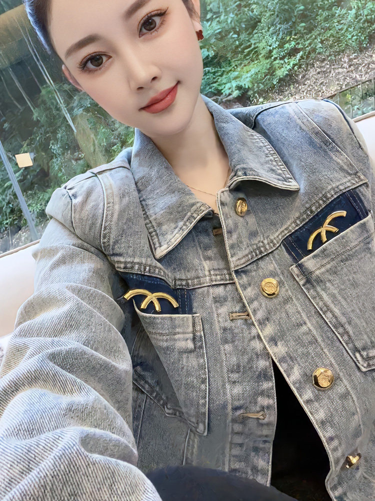小香风刺绣牛仔外套女春秋新款欧货高级感洋气百搭撞色休闲上衣潮