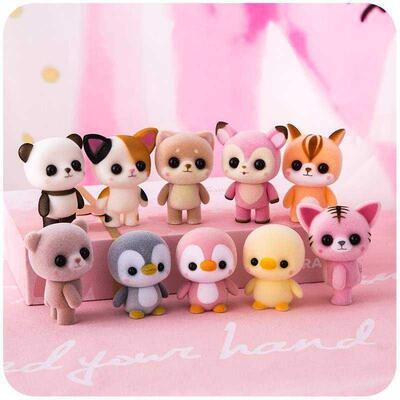 lovely animals, flocking toys, ornamen, table tops, cartoo