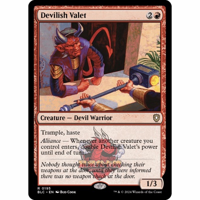 万智牌 魔鬼侍应 Devilish Valet 195 斑隆洛指挥官 红色 金
