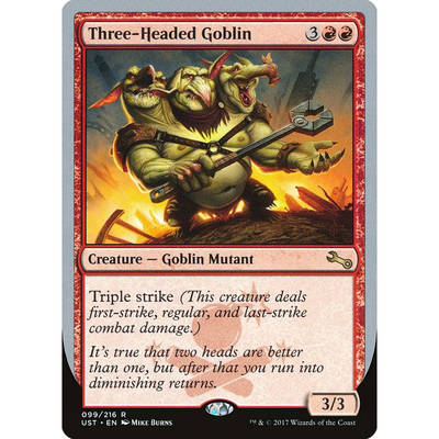呆呆龙卡牌 万智牌 Three-Headed Goblin 闪 英文 鸡飞3
