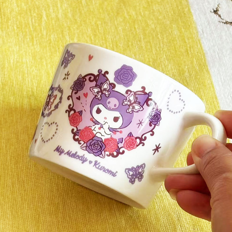 日单陶瓷餐具马克杯美乐蒂和库洛米儿童高温瓷水杯牛奶咖啡早餐杯