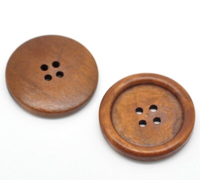 New 2x20 Reddish Brown Wood Sewing Buttons for Sweater Overc