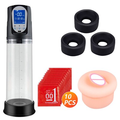 Penis Pump Automatic Vibrator Men Male Masturbator with Lub