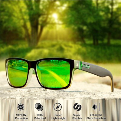 KDEAM Square Polarized Sunglasses Men Sports Style Revamp S