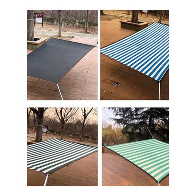 Garden Sun Shade Sail Green and White Stripes Sun Shelter Ou