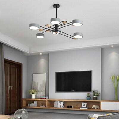 220V LED Chandeliers With Acrylic Lampshade  Bedroom Wooden
