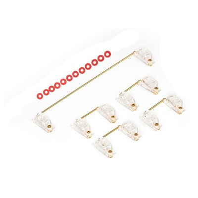 DUROCK Transparent Gold Plated PCB Screw in Stabilizers 2u